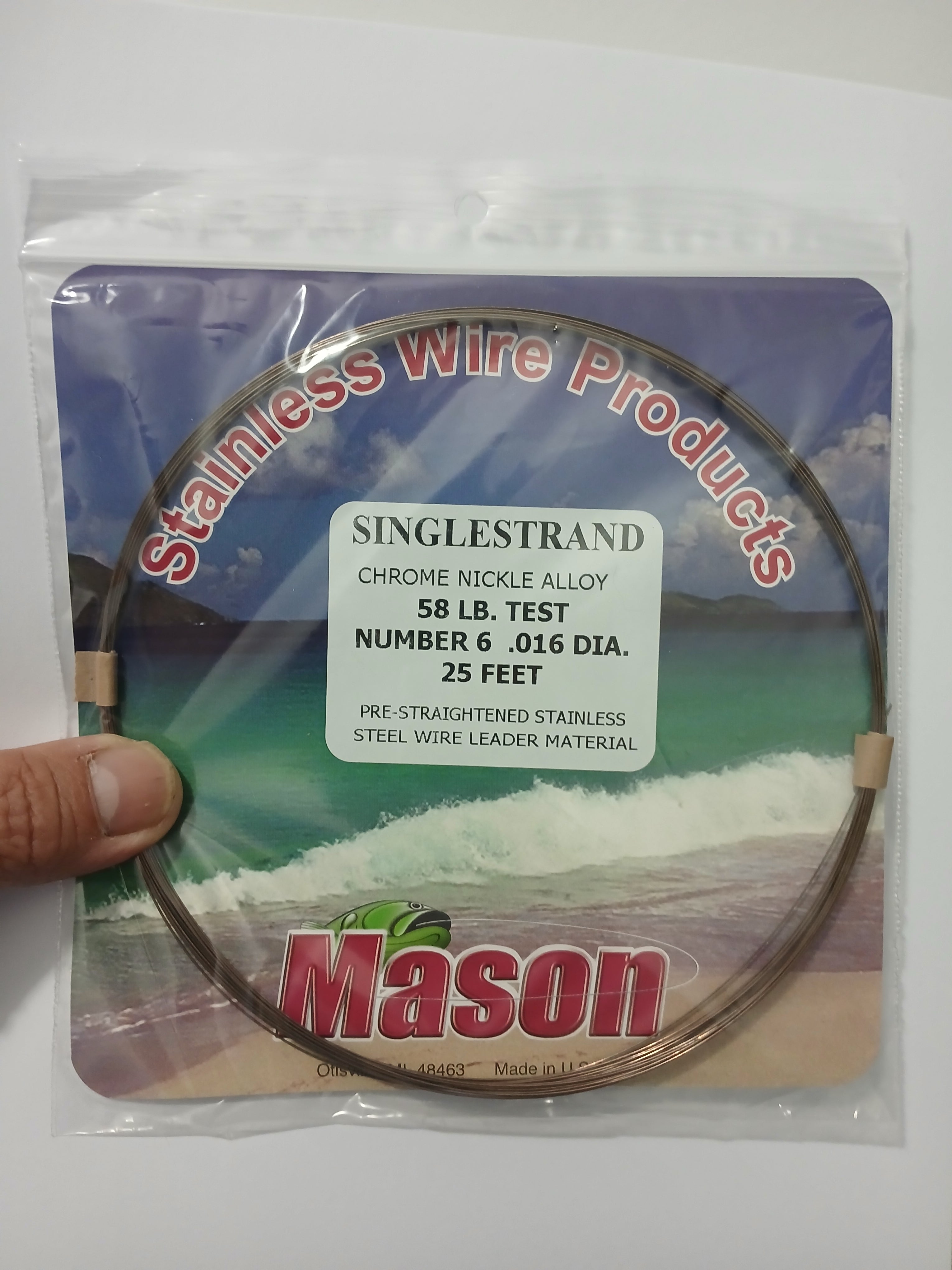 Mason 58lb Single strand Wire #6 – Mr Bait